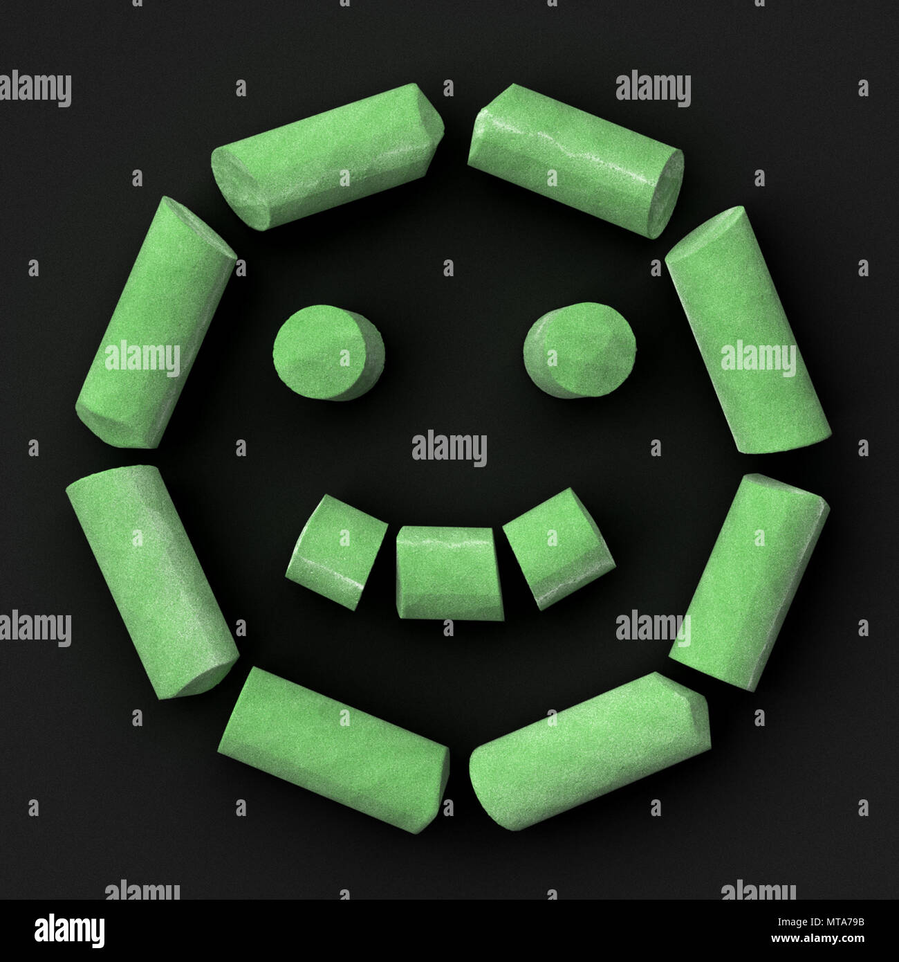 Happy green face emoji hi-res stock photography and images - Alamy