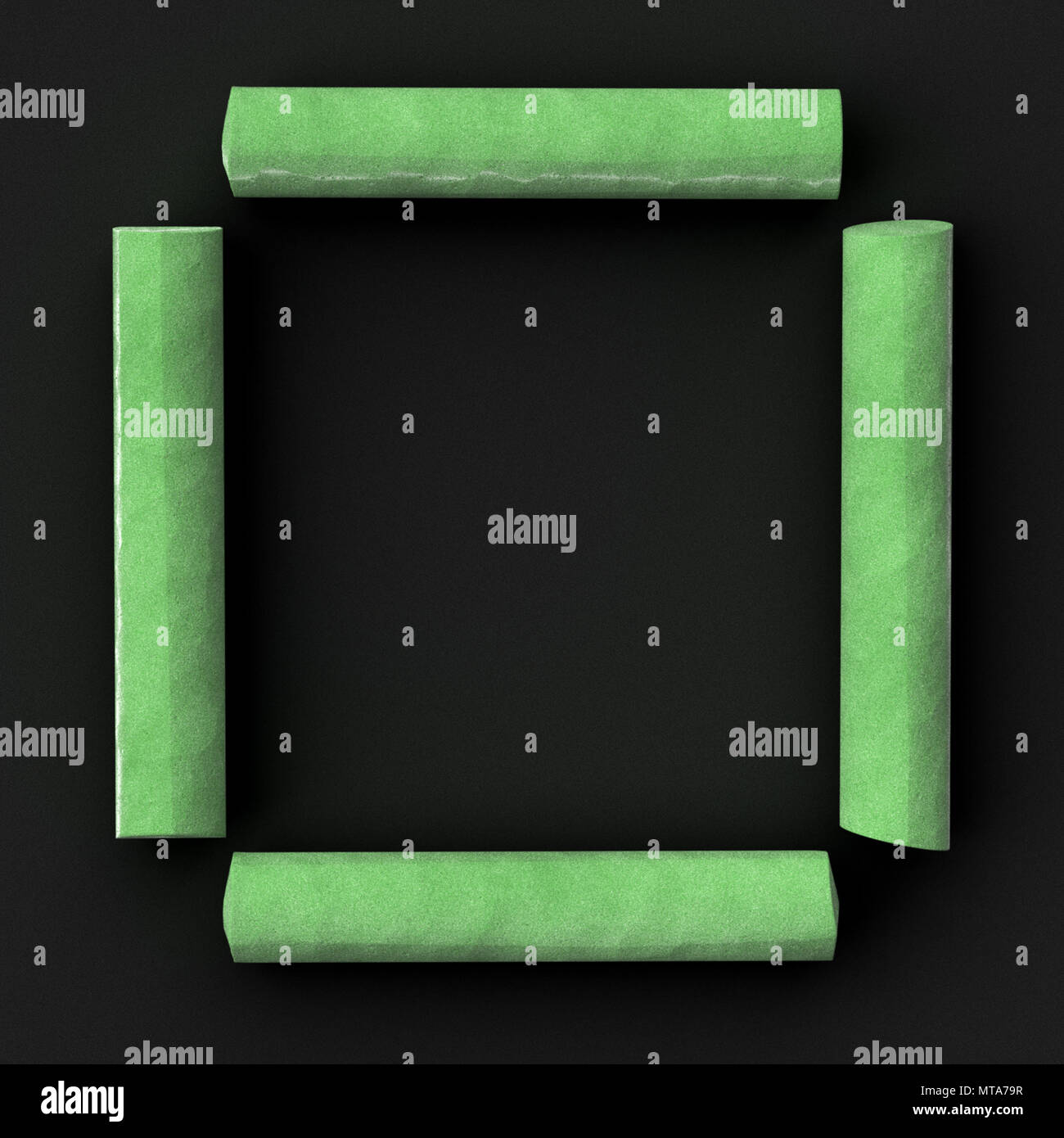 Green sidewalk or blackboard chalks assembled like font set symbol of ...