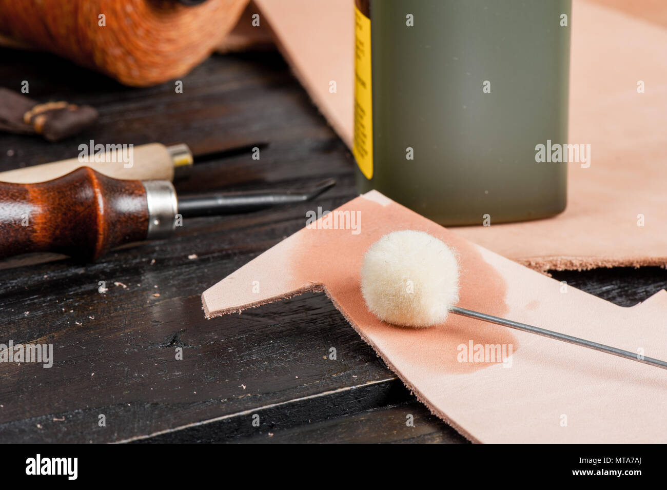 new wool dauber applicator, used to apply dye stain and finish to ...