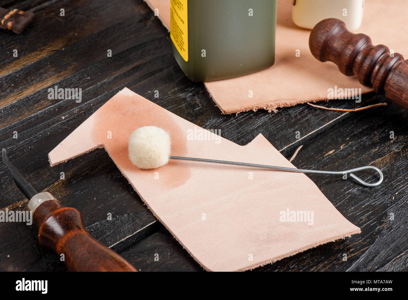 new wool dauber applicator, used to apply dye stain and finish to ...