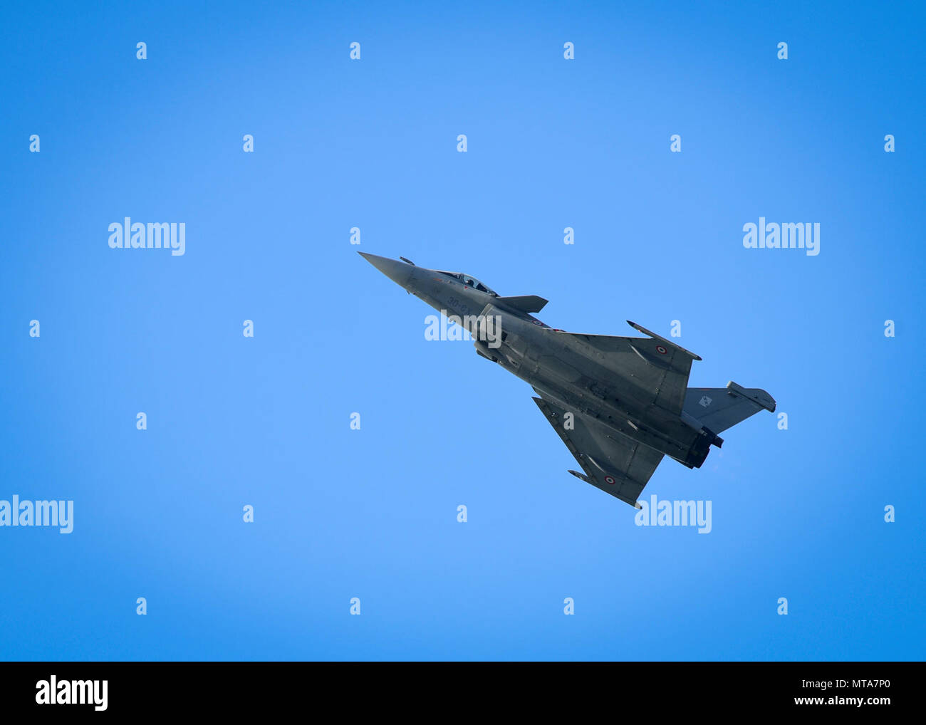 A French air force Dassault Rafale performs a practice demonstration ...