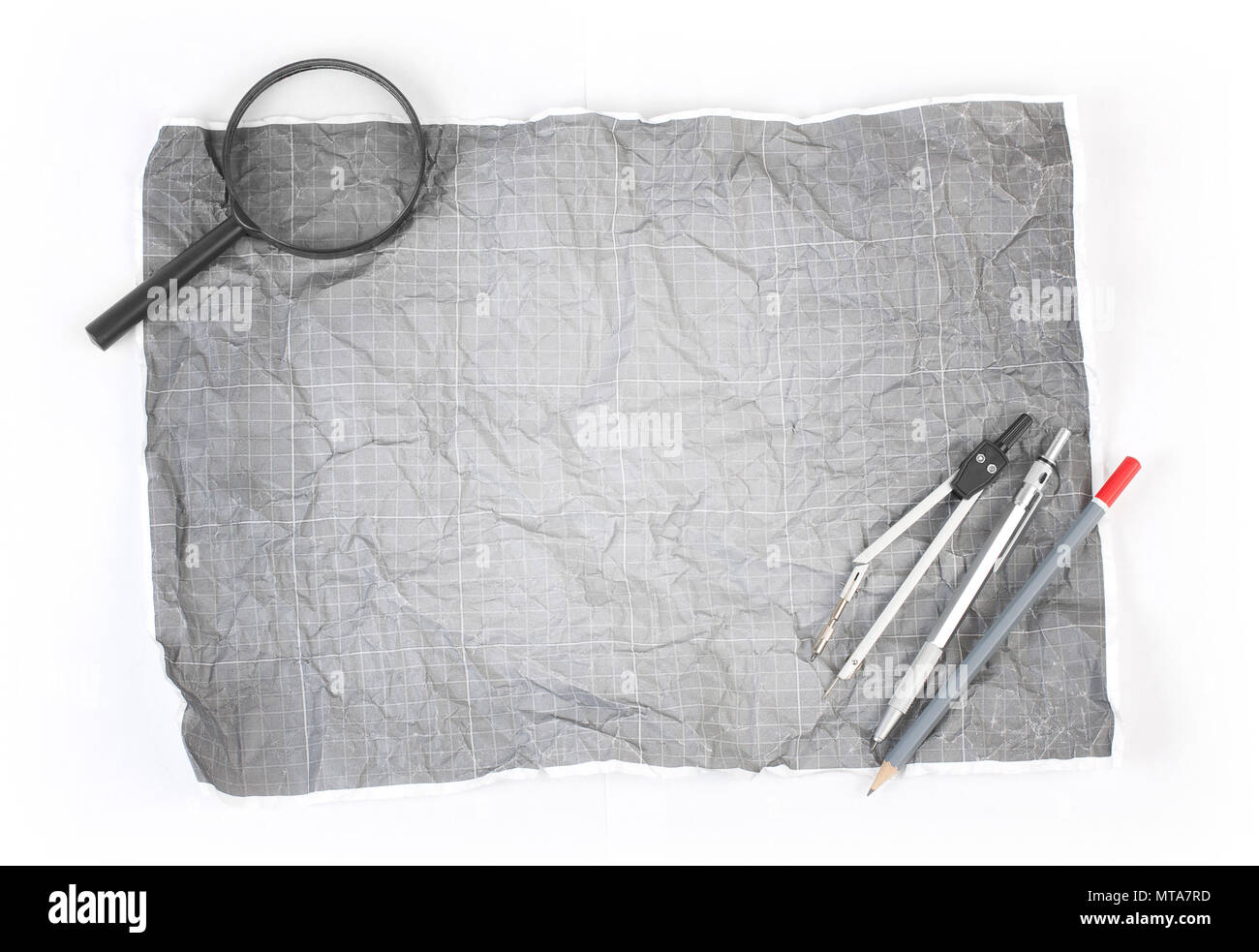 Magnifier pencil paper Cut Out Stock Images & Pictures - Alamy