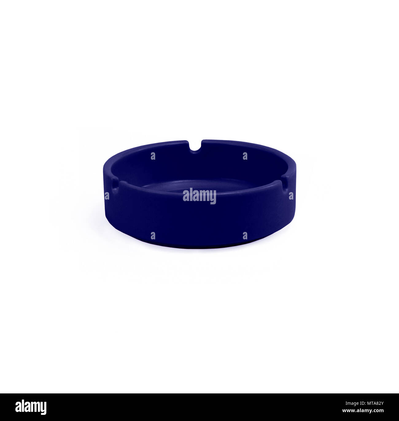 Blue ceramic ashtray isolated on white background Stock Photo - Alamy