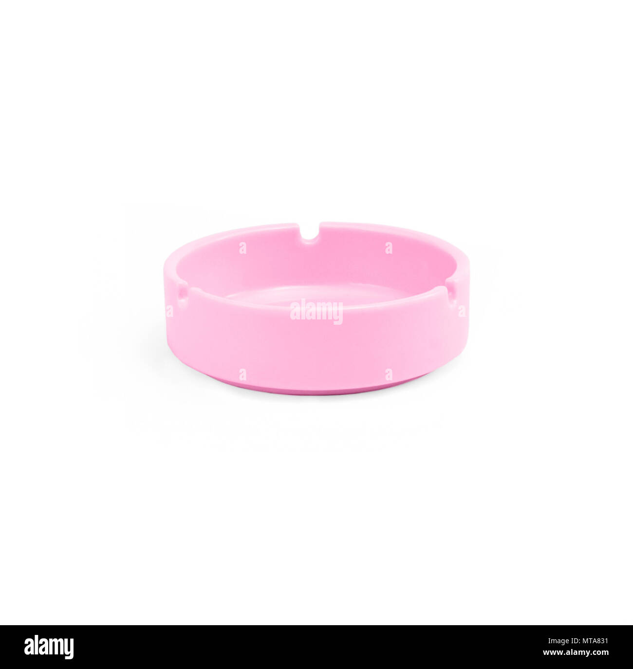Pink ceramic ashtray isolated on white background Stock Photo - Alamy