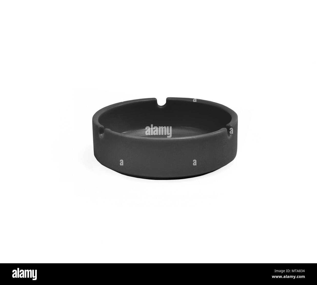 Black ceramic ashtray isolated on white background Stock Photo - Alamy