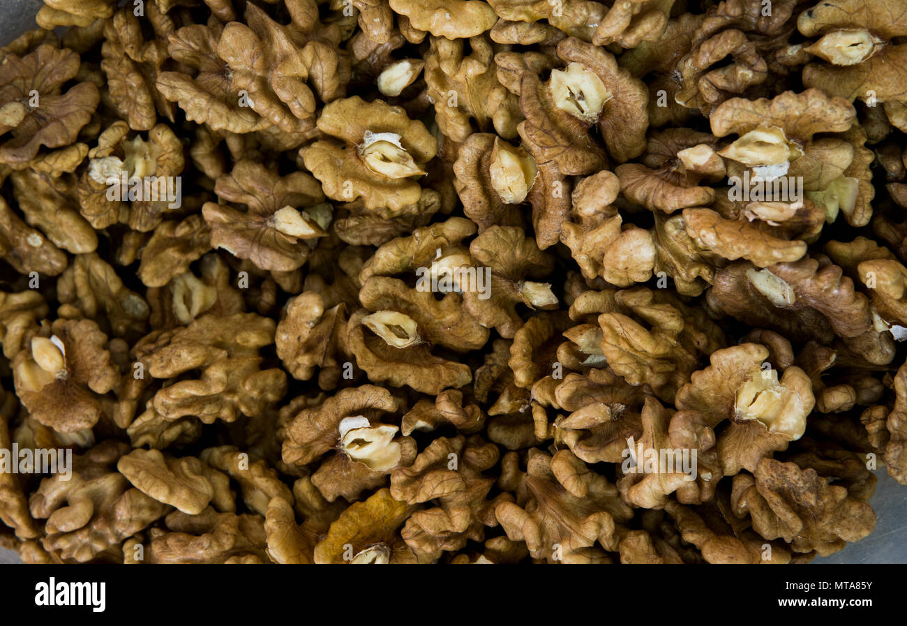 Walnut background and texture. Healthy organic food concept. Top view ...