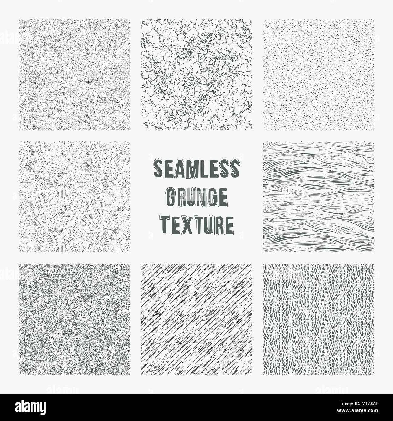 Set of grange seamless patterns. Simple vector scratch textures with ...