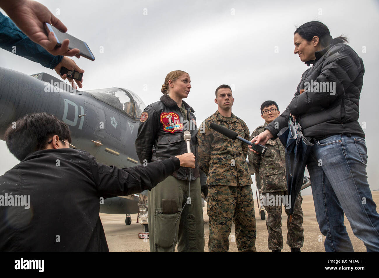 U.S. Marine Corps Capt. Kelsey Casey, an AV-8B Harrier pilot with ...