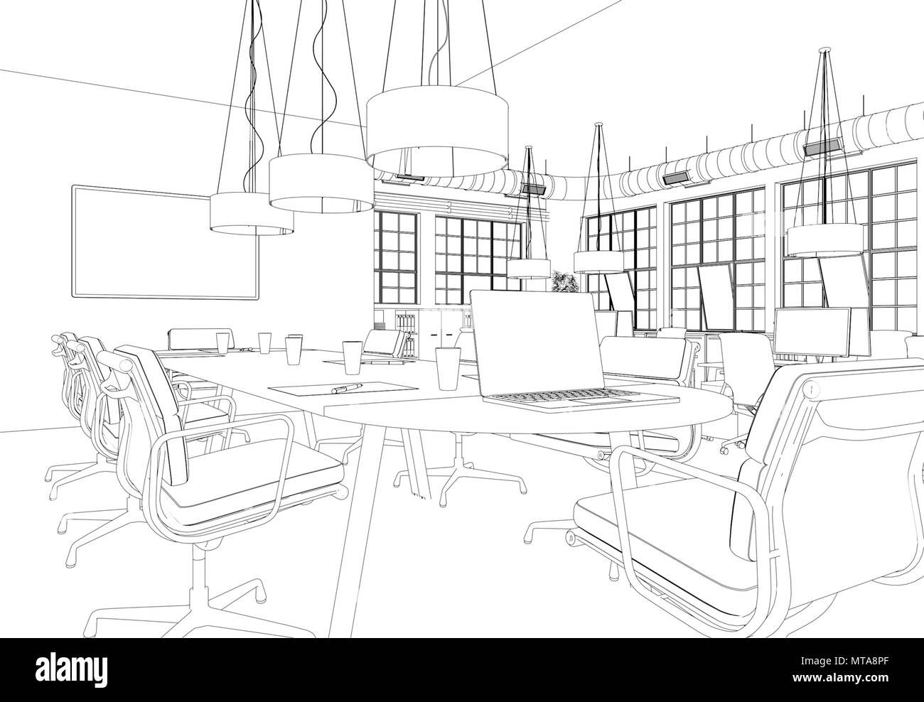 Office Interior Design Sketches