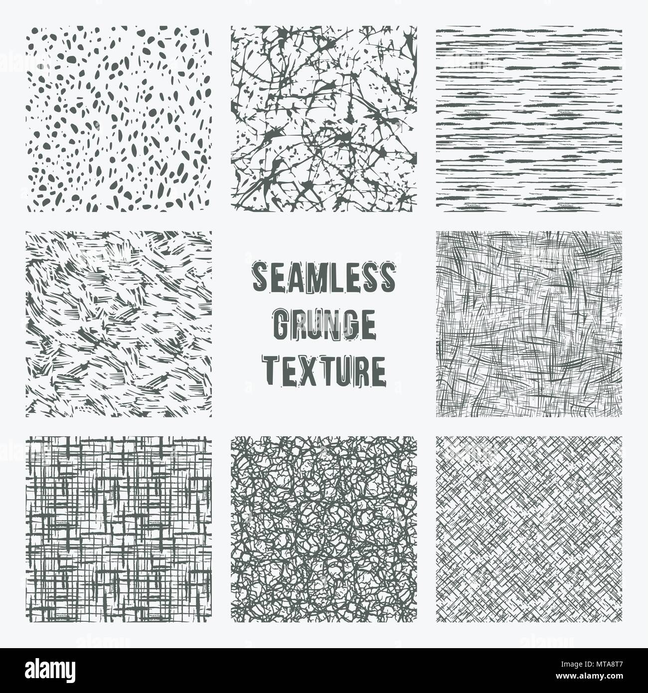 Set of grange seamless patterns. Simple vector scratch textures with ...