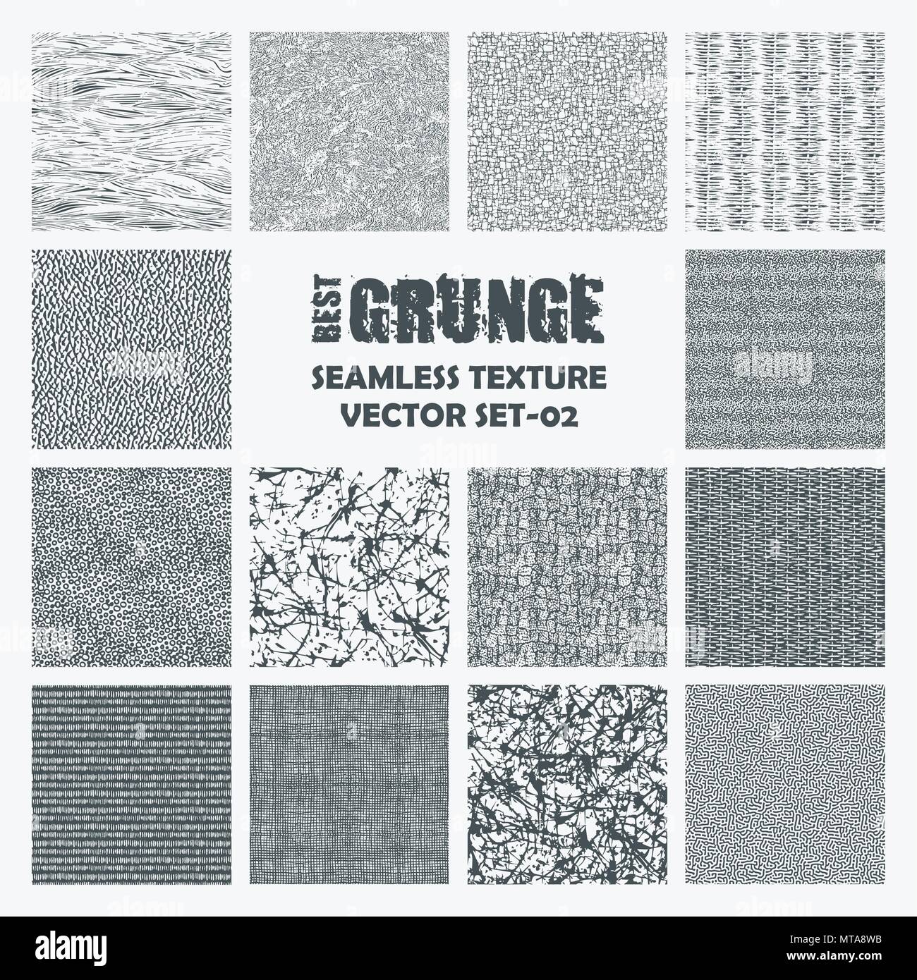 Set of grange seamless patterns. Simple vector scratch textures with ...