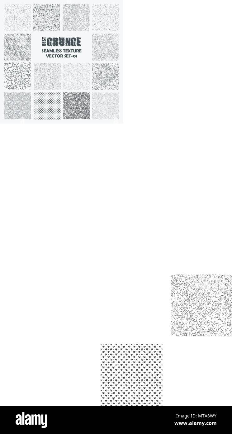 Set of grange seamless patterns. Simple vector scratch textures with ...