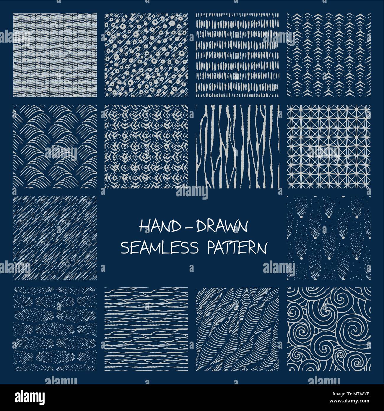 Set of hand-drawn seamless patterns Stock Vector Image & Art - Alamy