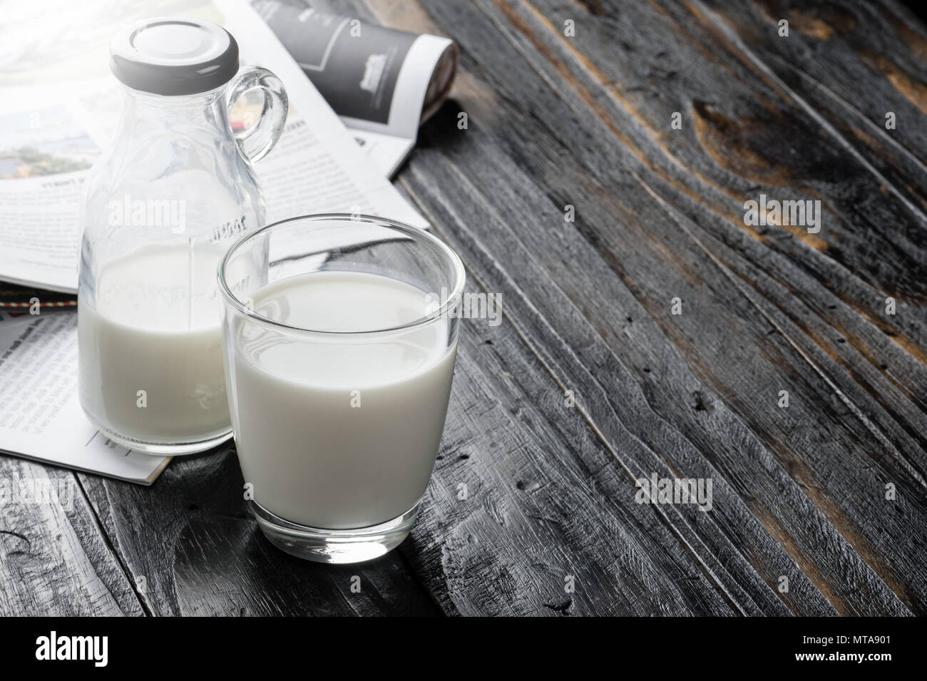 closeup a glass of fresh milk, Daily product Stock Photo - Alamy