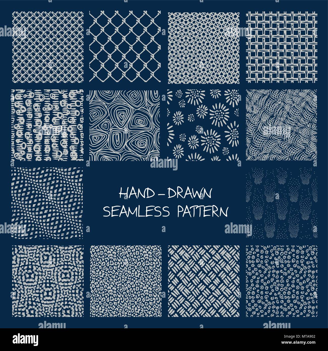Set of hand-drawn seamless patterns Stock Vector Image & Art - Alamy