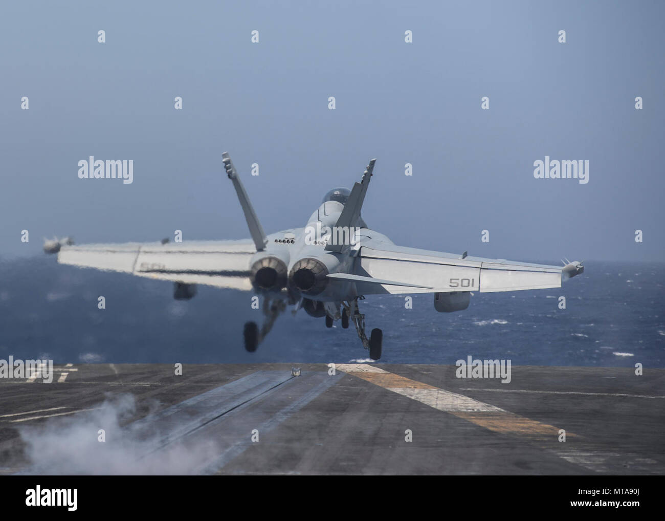 PACIFIC OCEAN (April 20, 2017) An EA-18G Growler, from the "Gray Wolves ...