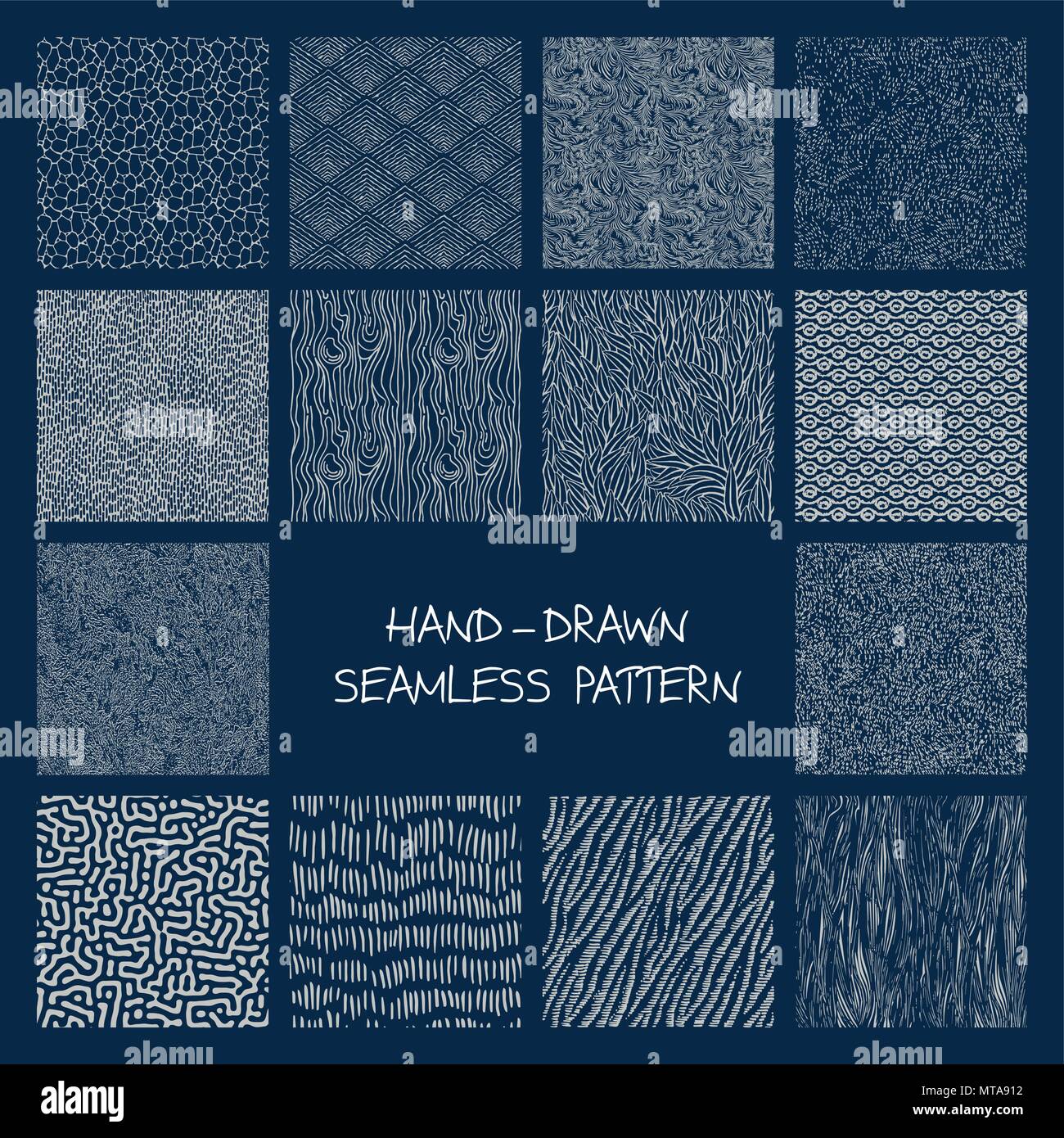Set of hand-drawn seamless patterns Stock Vector Image & Art - Alamy