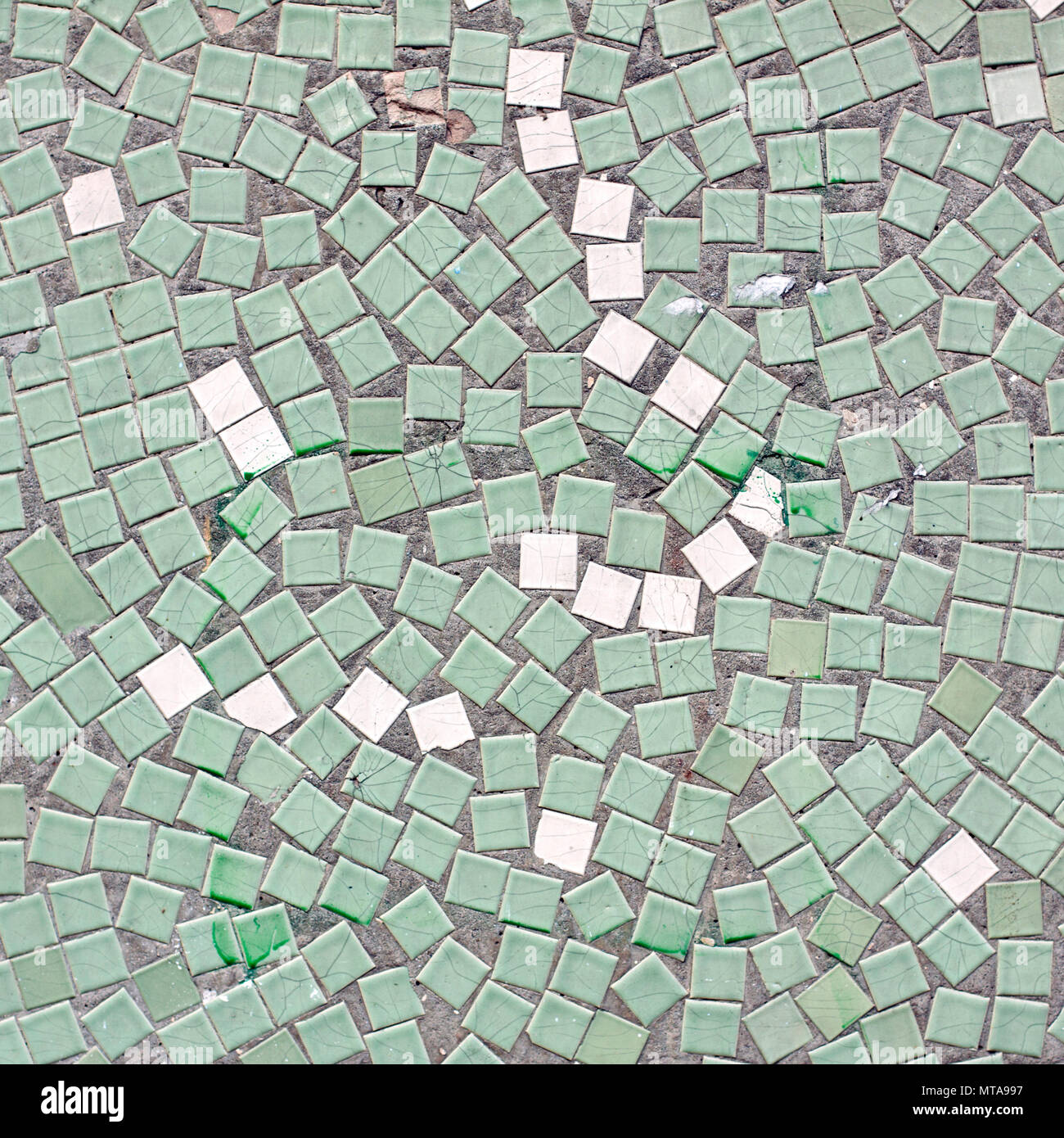 Tile mosaics background texture. Mosaics of White and Green Color Stock ...