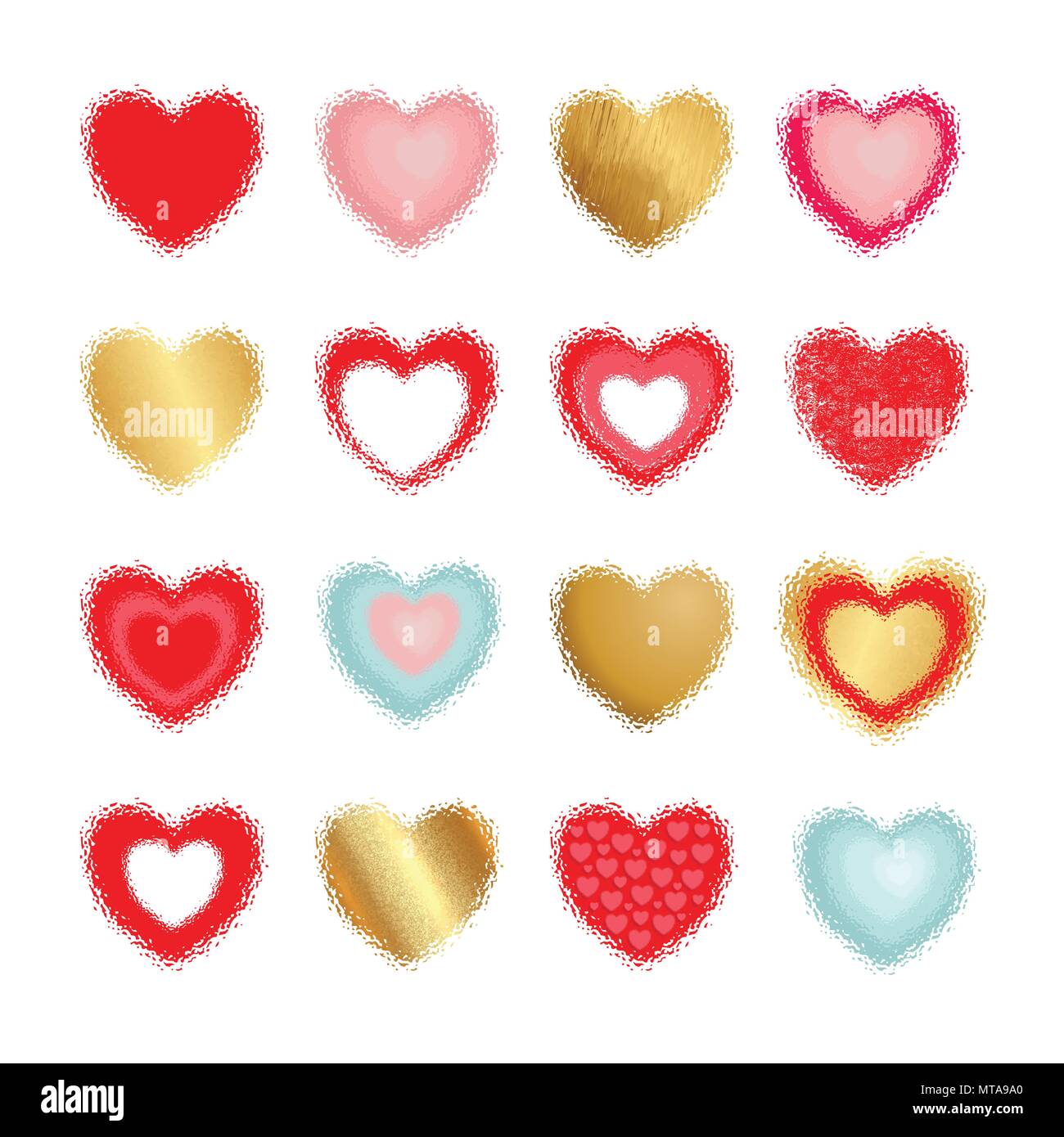 Vector hearts set for wedding and valentine design Stock Vector Image ...