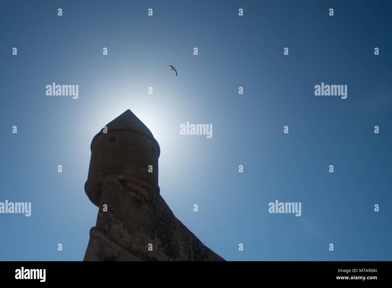 Silhouette of observation tower Stock Photo - Alamy