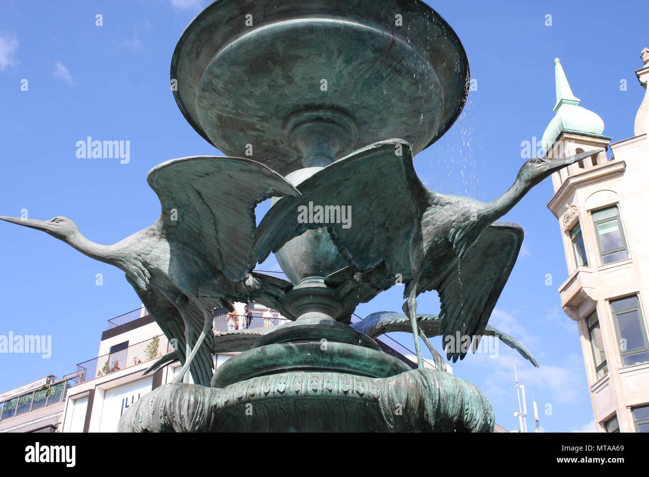 Amagertorv, central pedestrian area in Storkespringvandet, Copenhagen ...