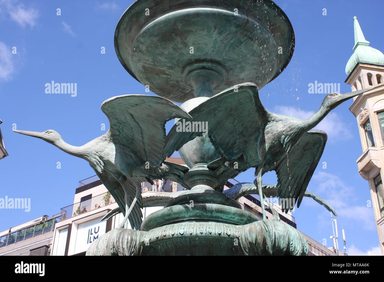 Amagertorv, central pedestrian area in Storkespringvandet, Copenhagen ...