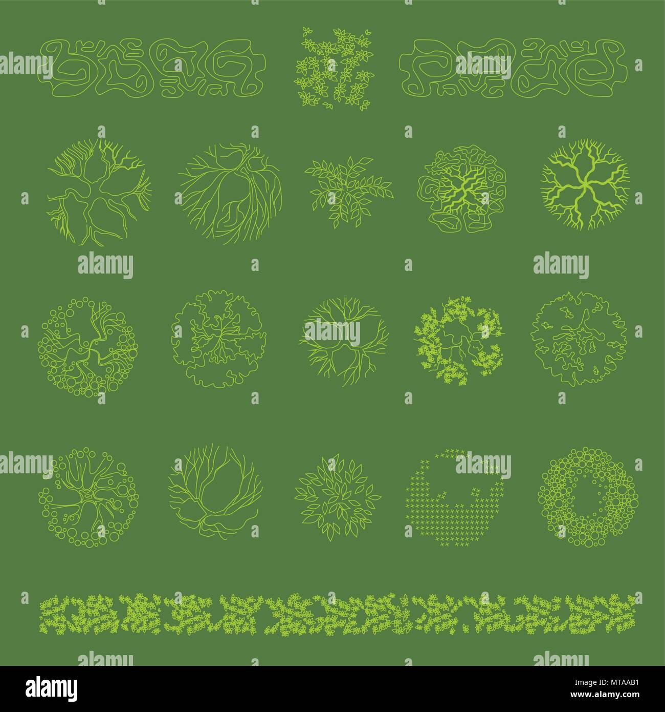 Trees and bush item top view for landscape design, vector icon Stock Vector Image & Art - Alamy