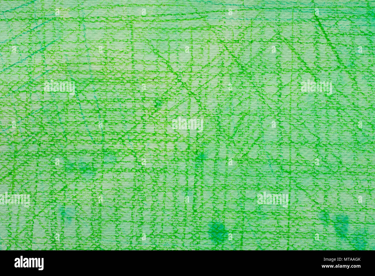 green color crayon doodles drawing on wtecolor painted background ...