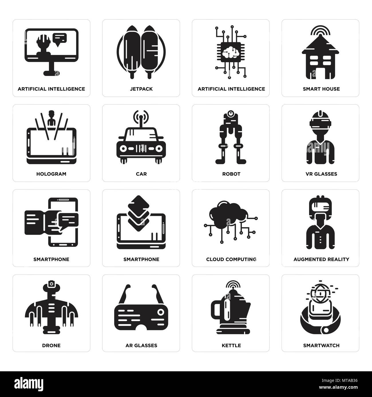 Set Of 16 simple editable icons such as Smartwatch, Kettle, Ar glasses ...