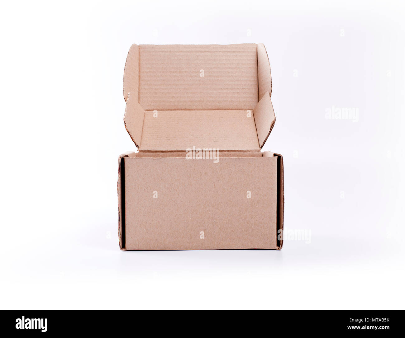 Opened cardboard box for packaging on a white background Stock Photo ...