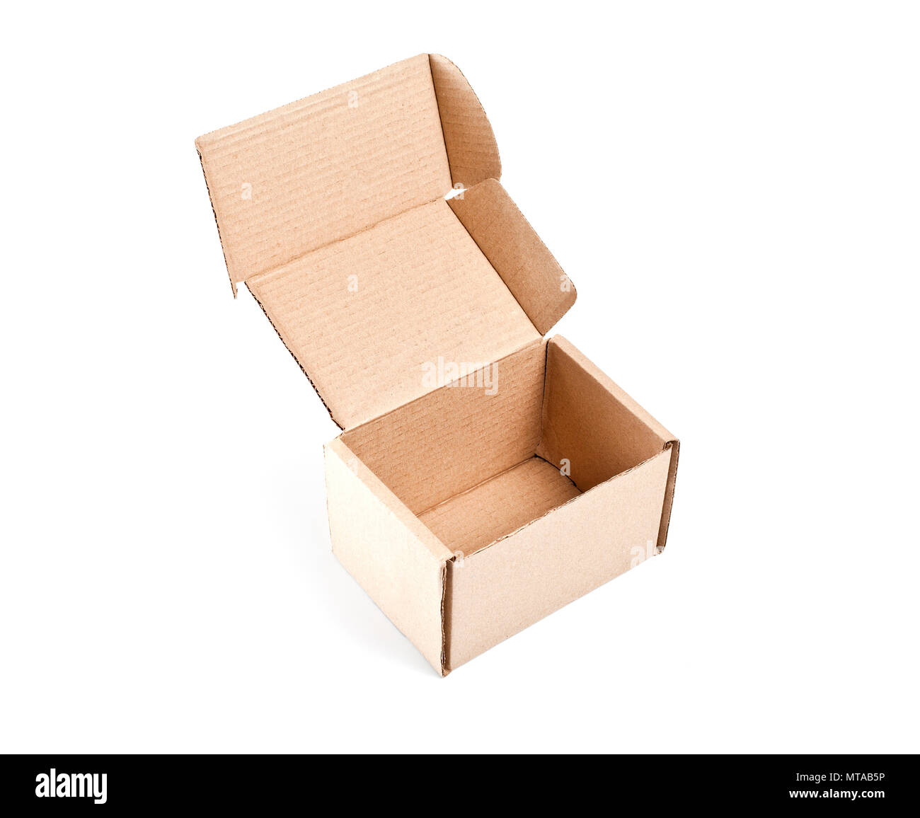Opened cardboard box for packaging on a white background Stock Photo ...