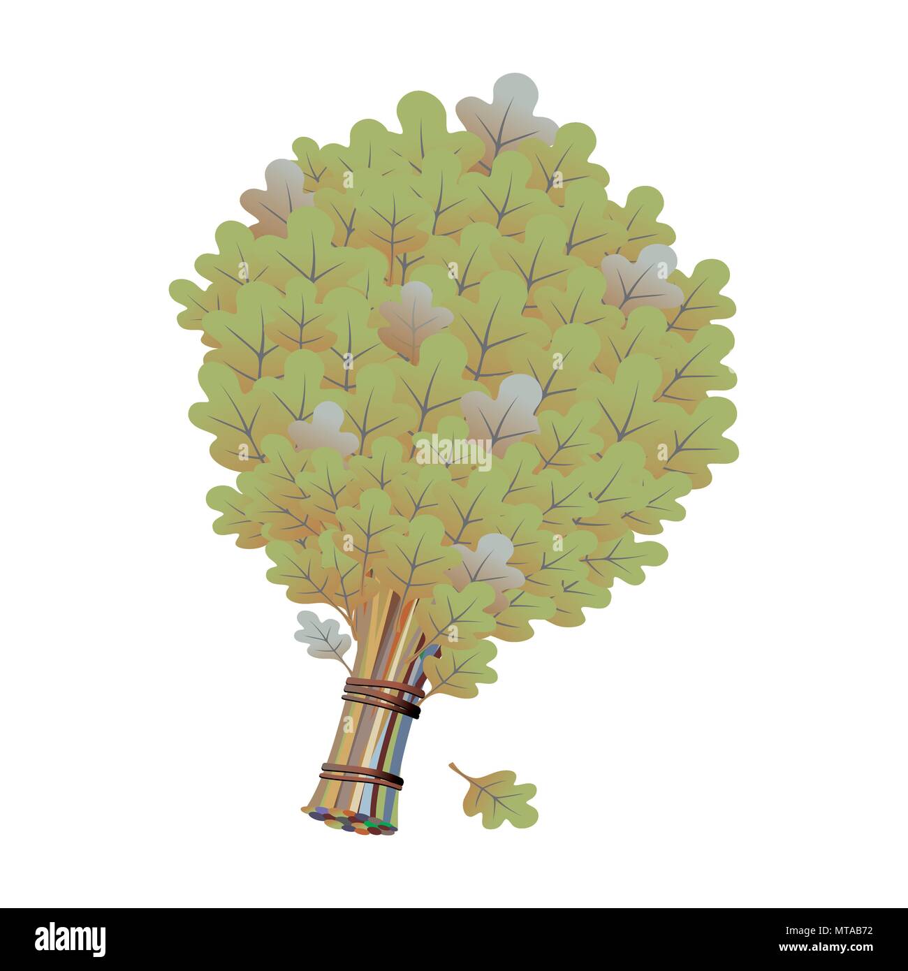 bath broom vector; oak broom in curve; bath broom; russian bath; green ...