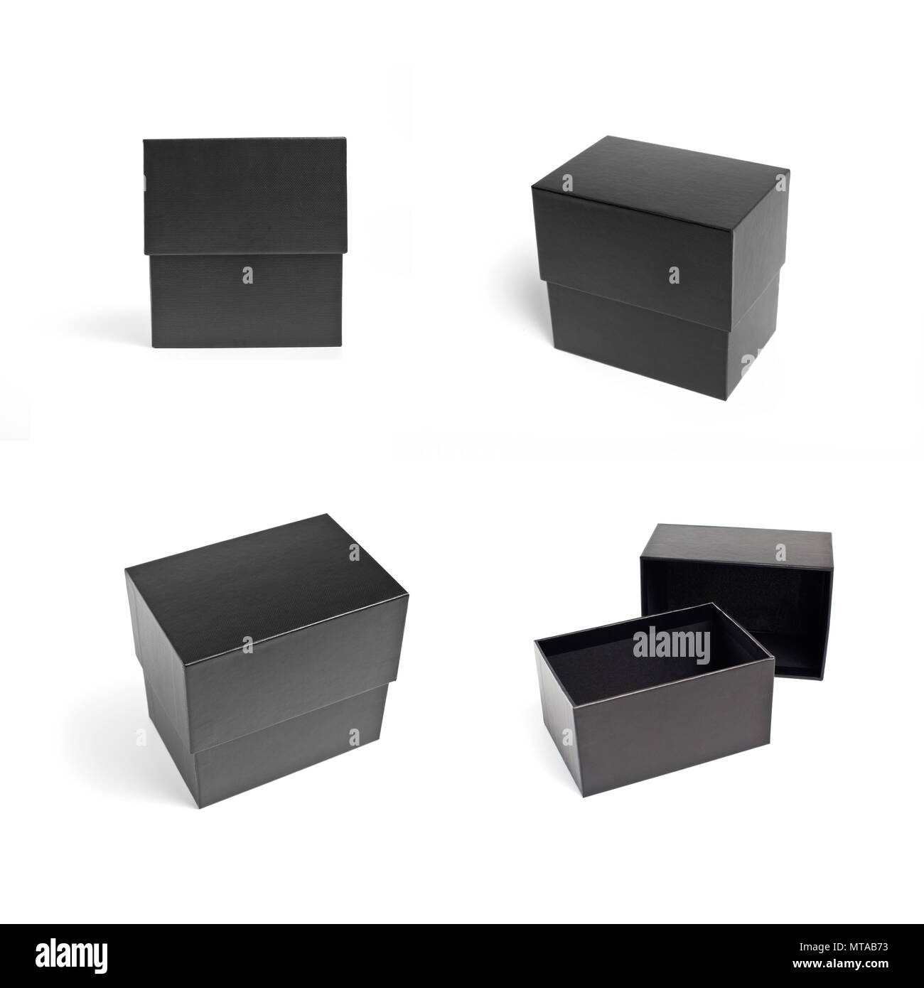 Set of closed and opened boxes for packaging on a white background ...