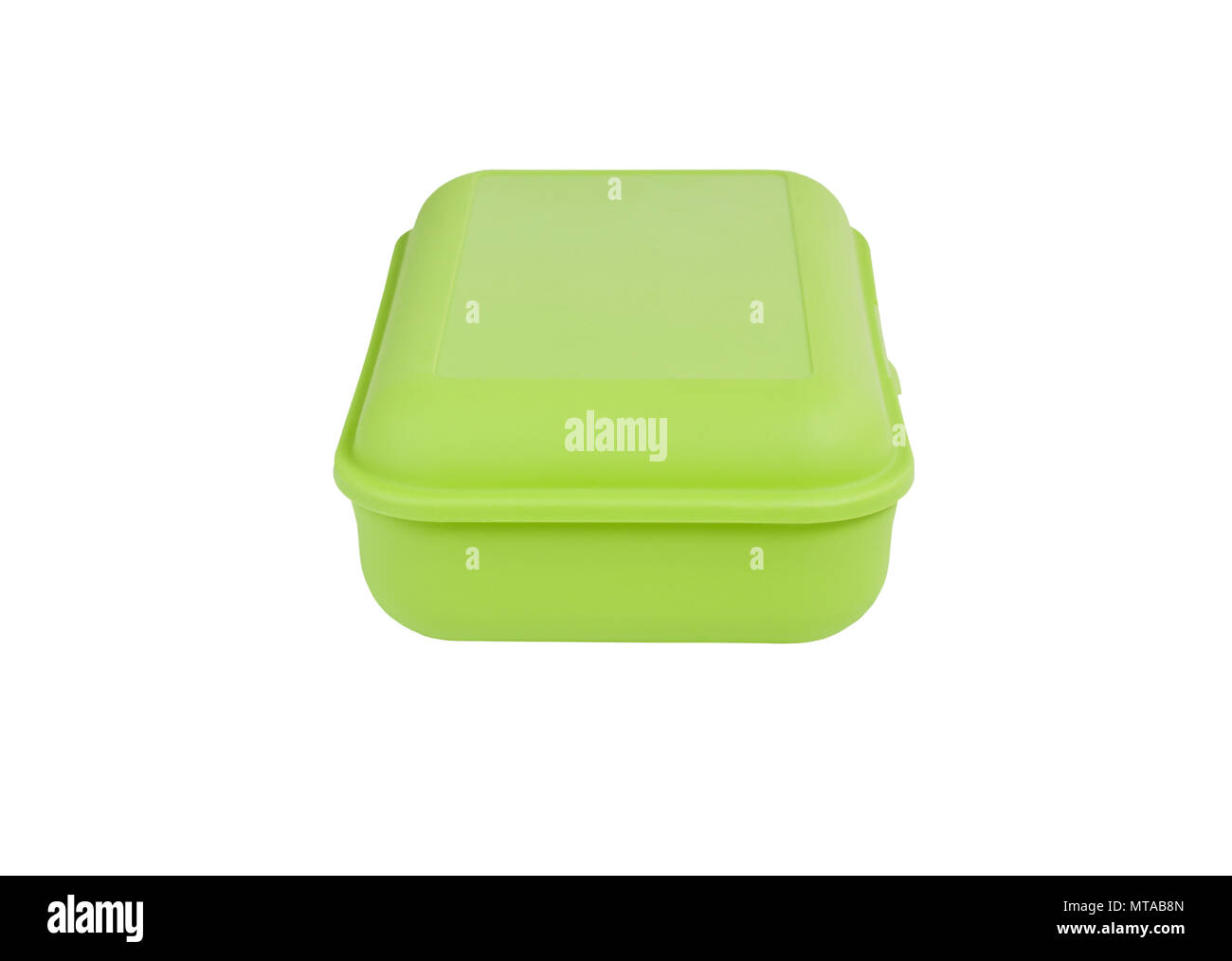 Green plastic box package isolated on white background use for ...