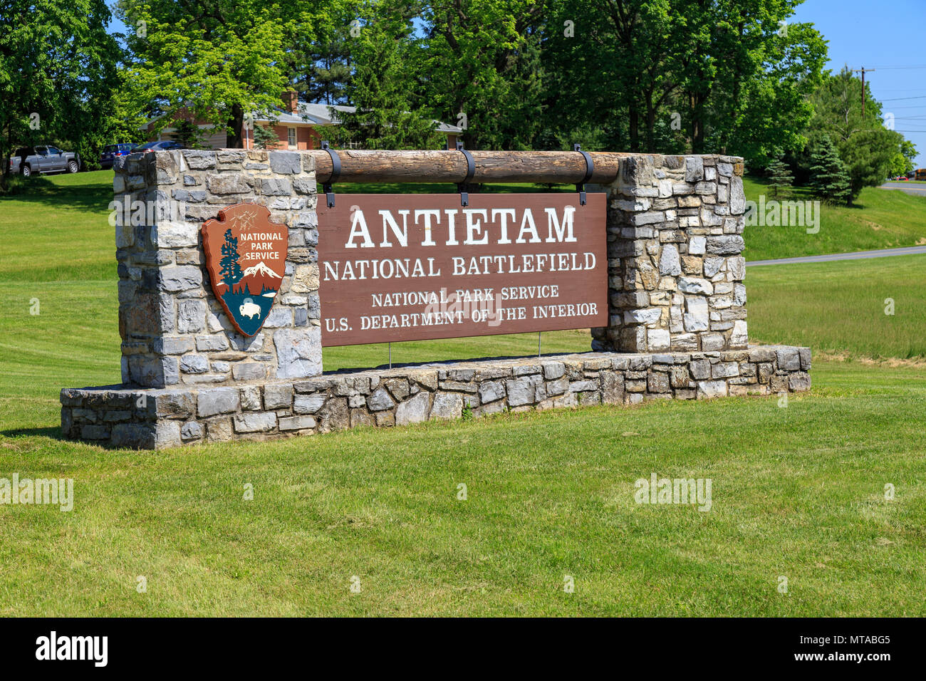Sharpsburg, MD, USA - May 23, 2018: The National Park Service Antietam ...