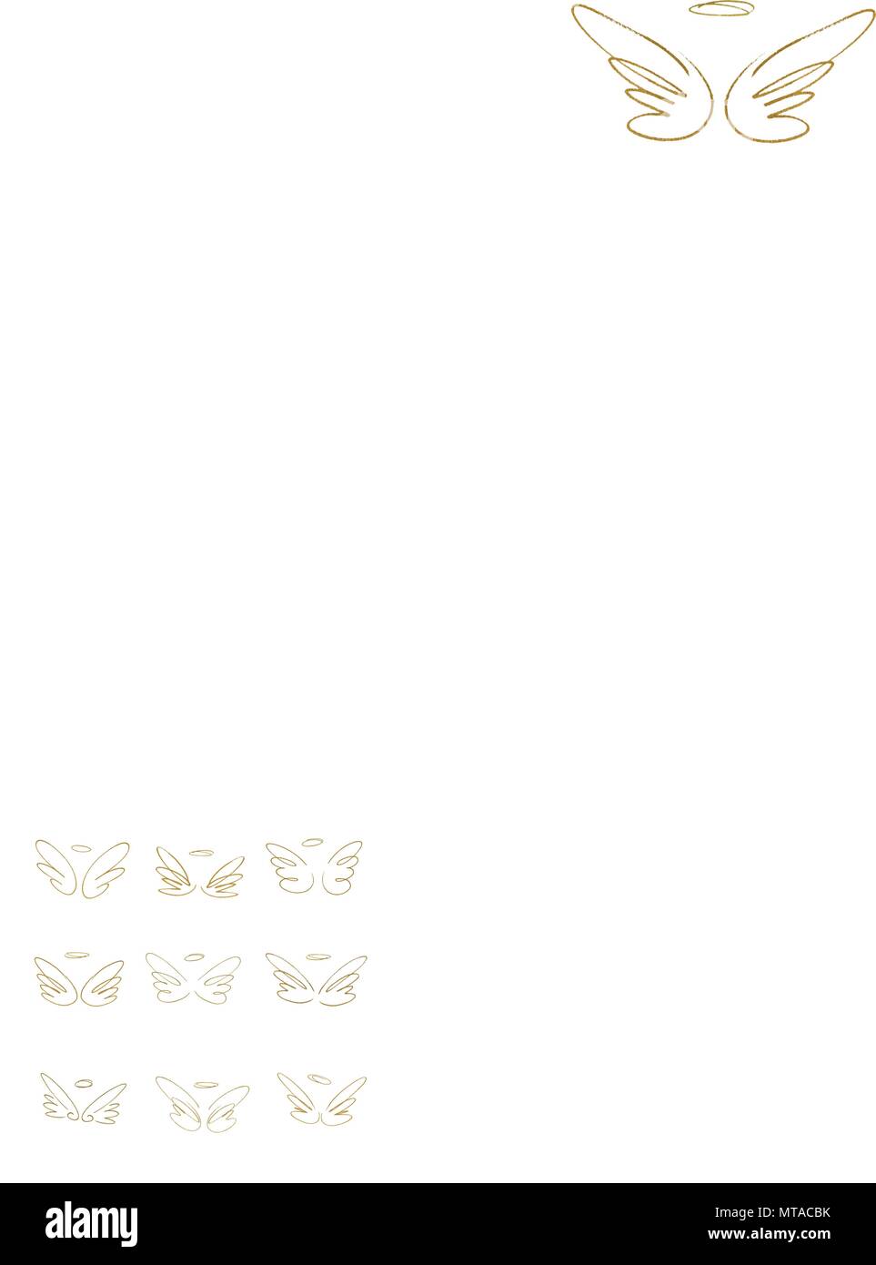 Hand Drawn Wings. Set of design elements. Vector illustration Stock ...