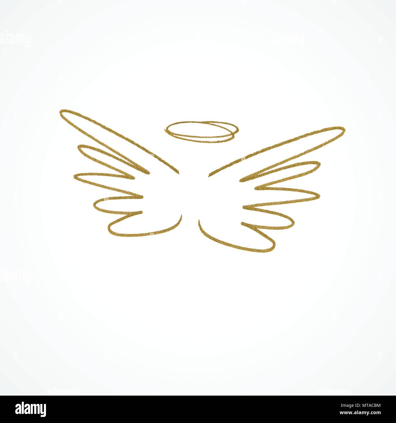 Cartoon angel wings golden Stock Vector Images - Alamy