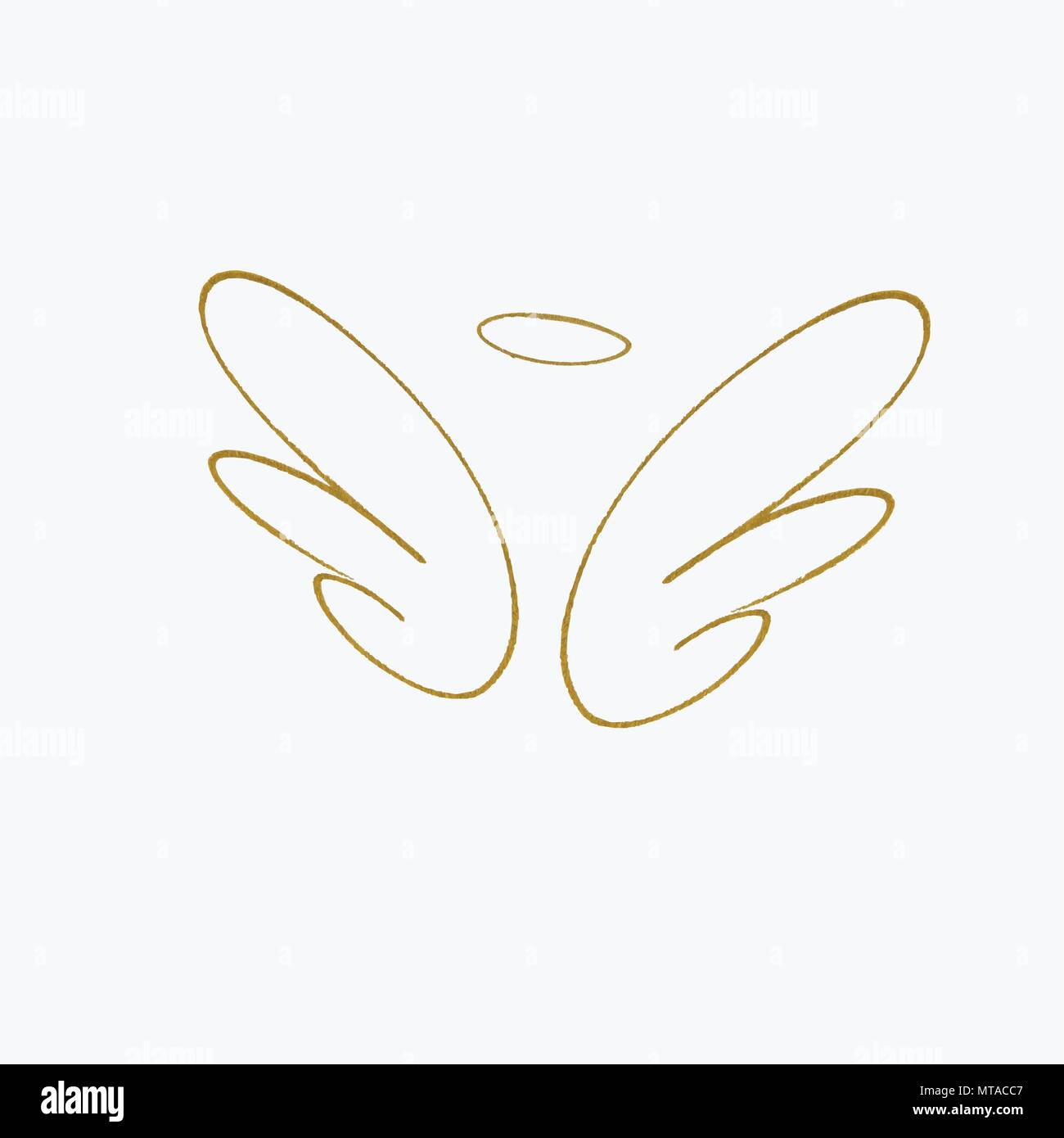 Cartoon angel wings golden Stock Vector Images - Alamy