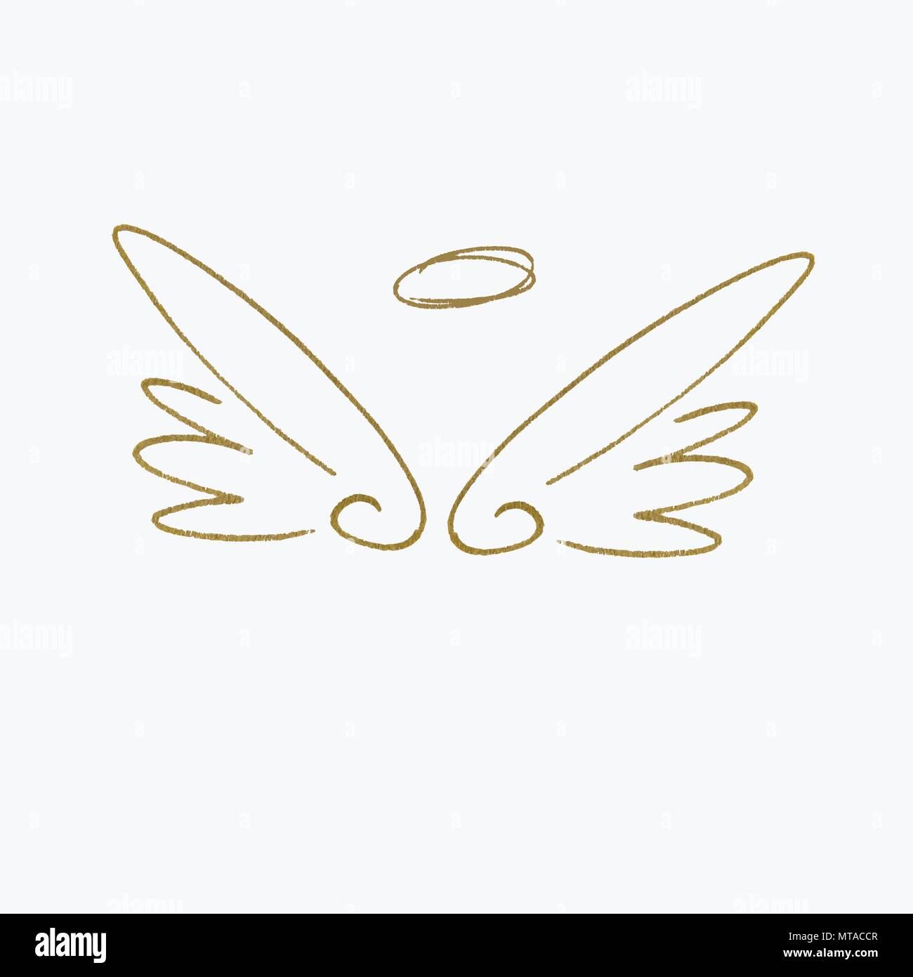 Cartoon angel wings golden Stock Vector Images - Alamy