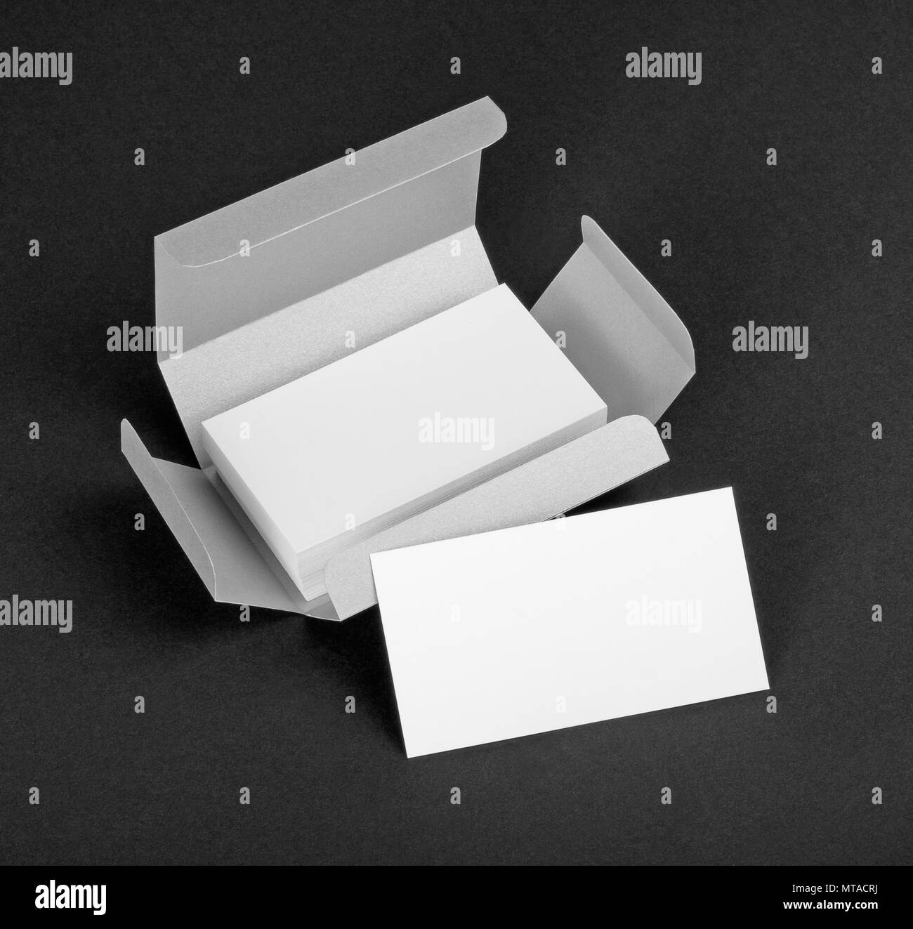 Blank cards box on Black and White Stock Photos & Images - Alamy
