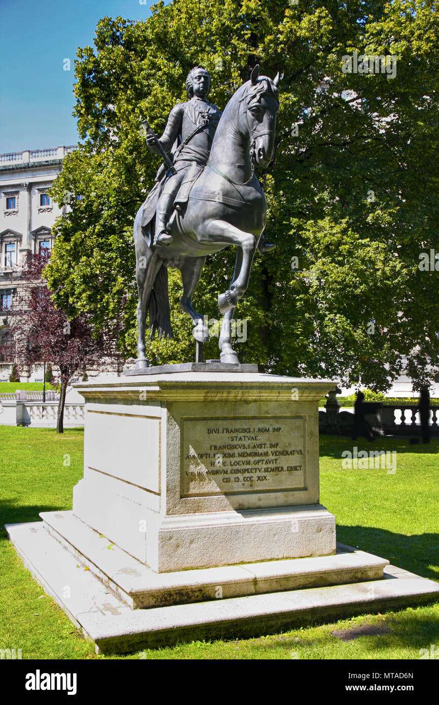 Statue of Kaiser Franz I. Stephan von Lothringen, Burggarten in Vienna ...
