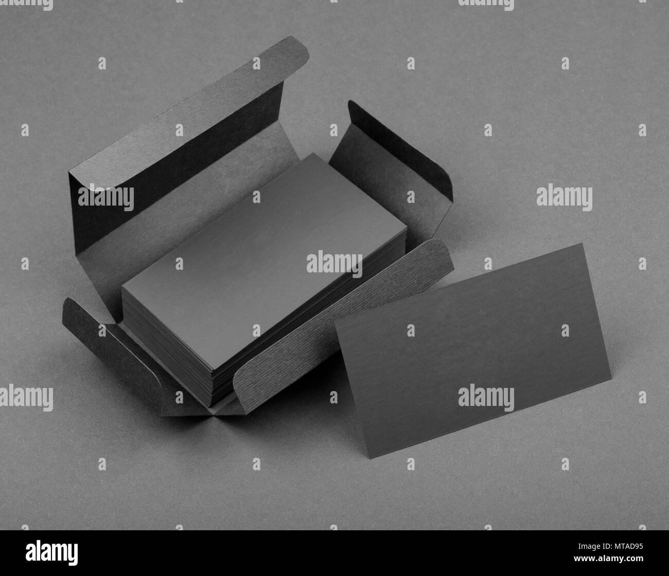 Blank cards box on Black and White Stock Photos & Images - Alamy