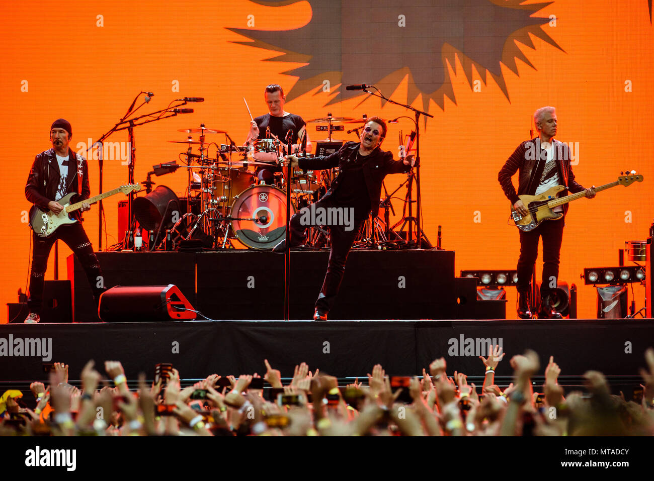 © Licensed to Alamy. 09/07/2017. Twickenham Stadium, London, UK. U2 ...