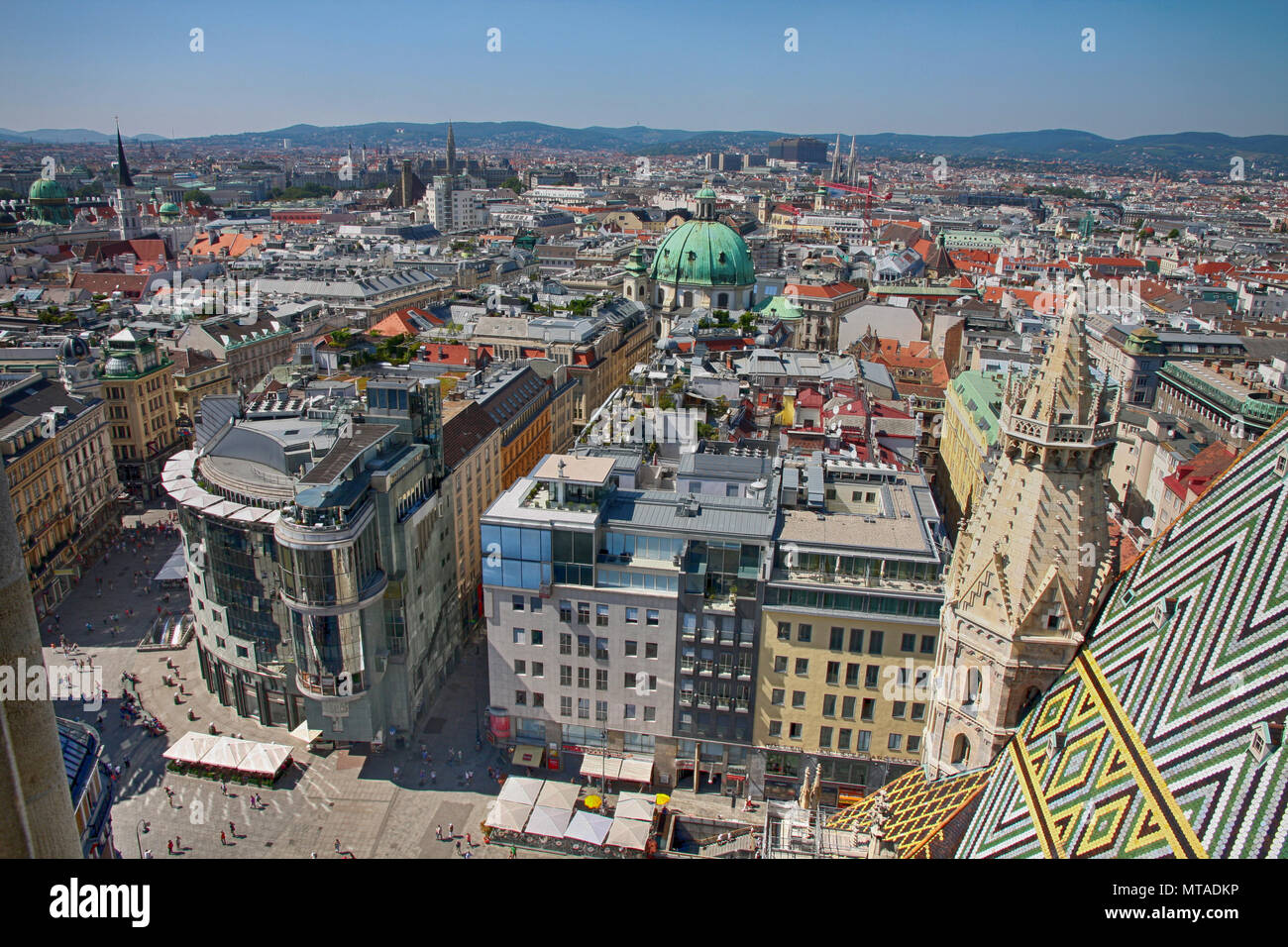 Vienna, Austria - August 19, 2012: Panorama of Vienna, aerial view from ...