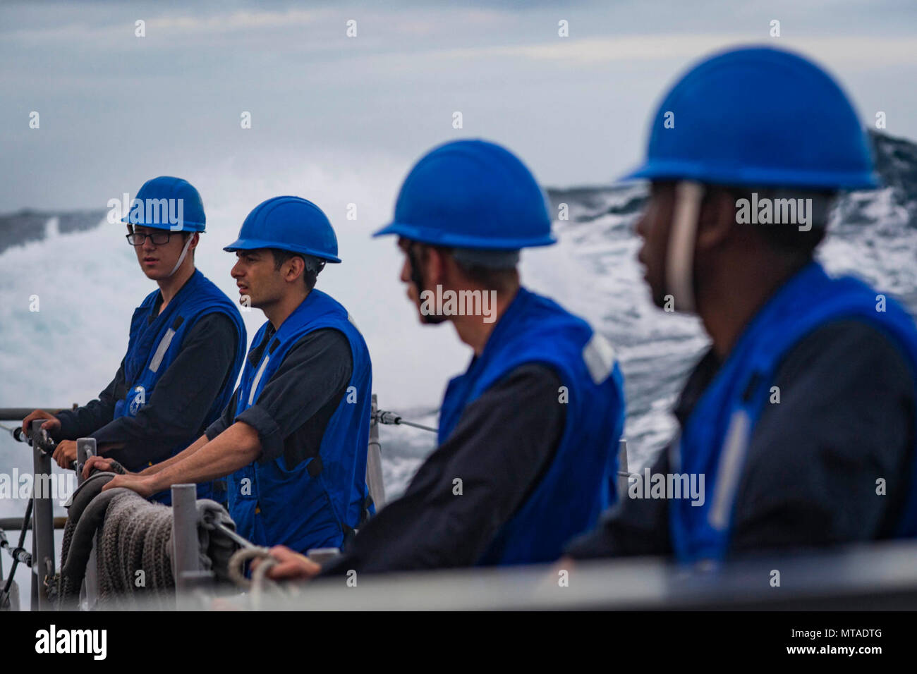 SEA (April 19, 2017) - Sailors assigned to the Cyclone-class patrol ...