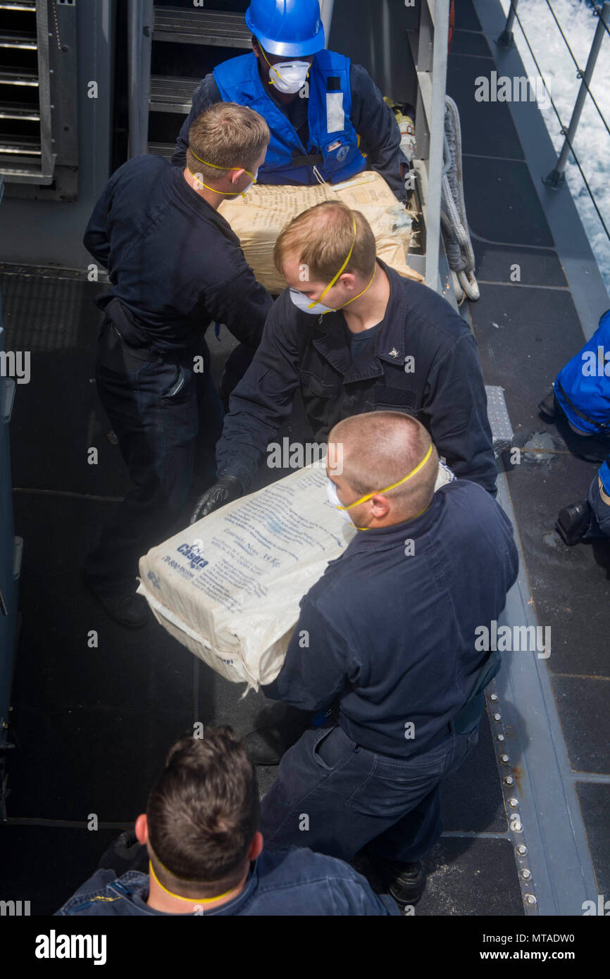 SEA (April 20, 2017) - Sailors assigned to the Cyclone-class patrol ...