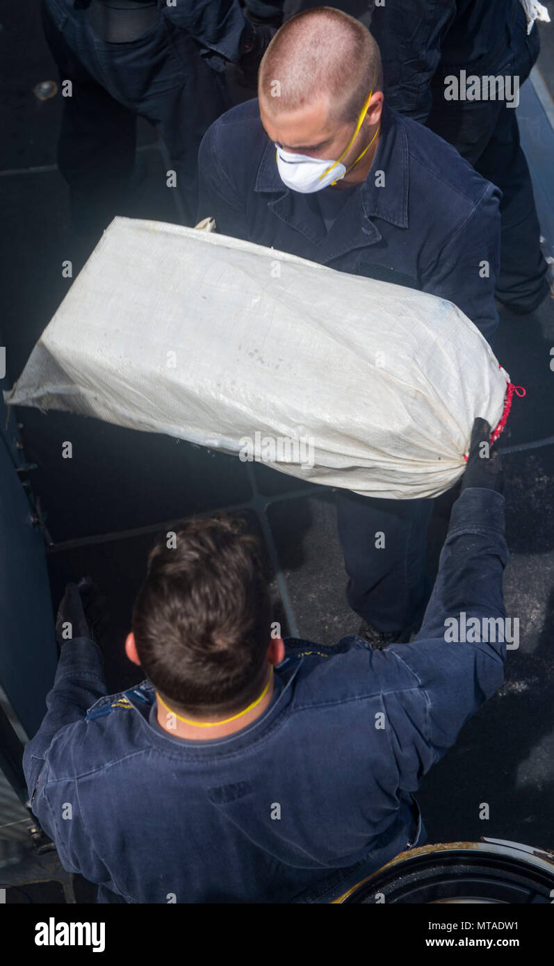 SEA (April 20, 2017) - Sailors assigned to the Cyclone-class patrol ...