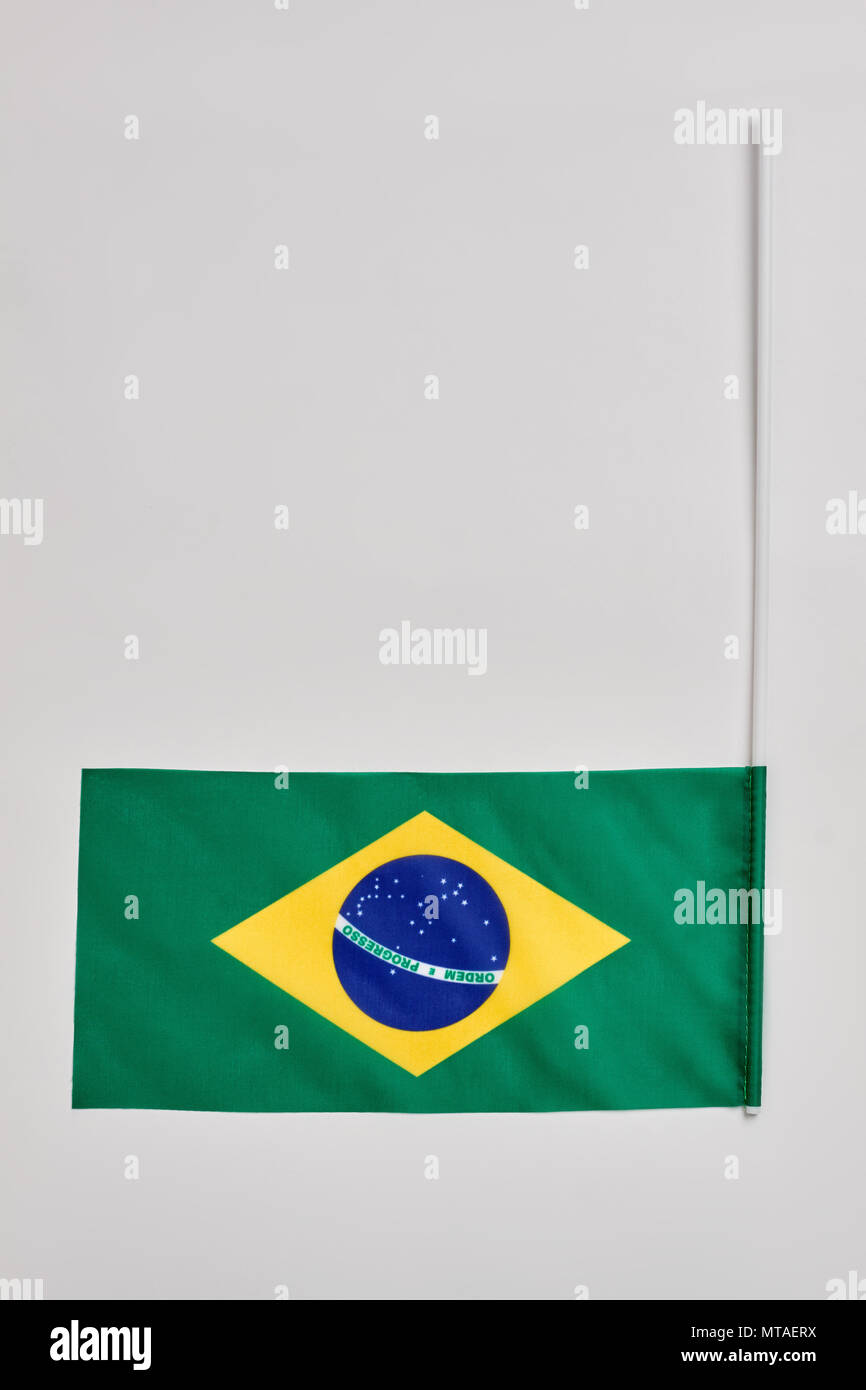 Brazil flag isolated on white background. Upside down Stock Photo - Alamy