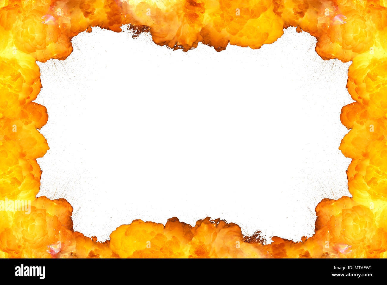 Fiery frame background on white Stock Photo - Alamy