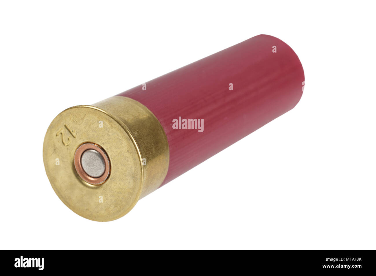 red shotgun cartridge isolated on white background Stock Photo - Alamy